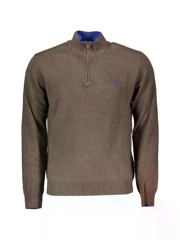 HARMONT & BLAINE Half-zip Cotton Sweater - Brown