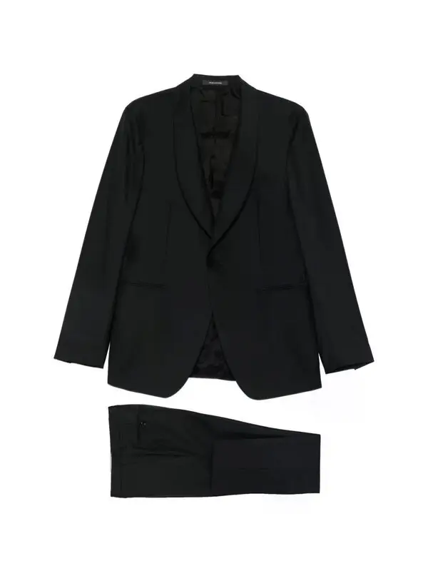 Tagliatore Shawl-lapel Single-breasted Suit - Black