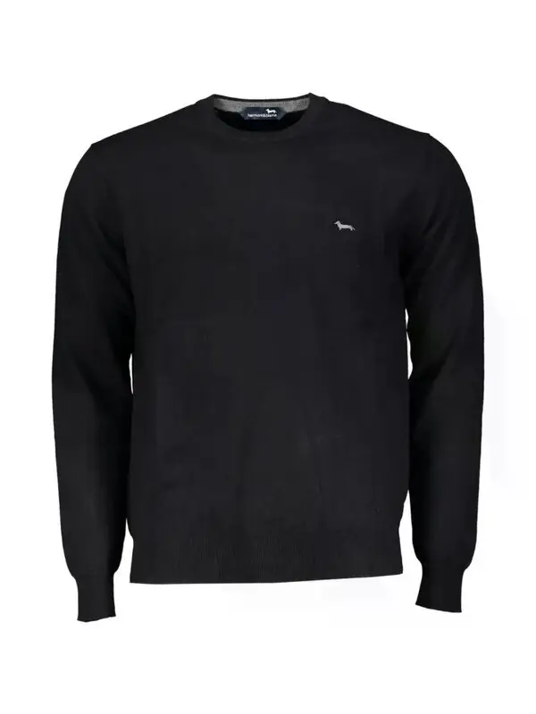 HARMONT & BLAINE Embroidered-logo Crew-neck Sweater - Black