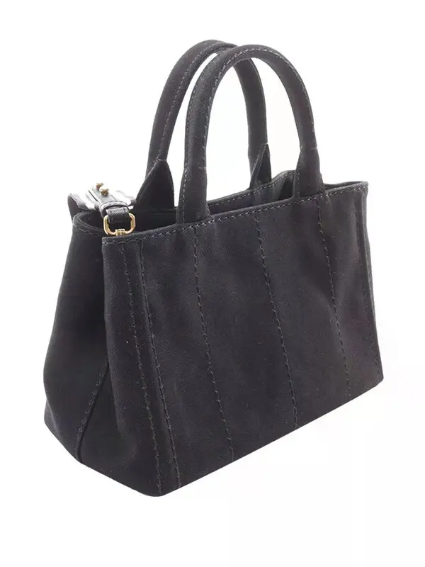 Prada Canapa Logo Handbag - Black