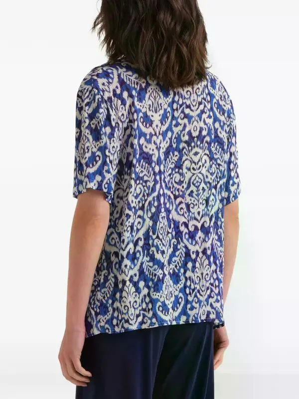Malìparmi Ikat-print Ruffled Top
