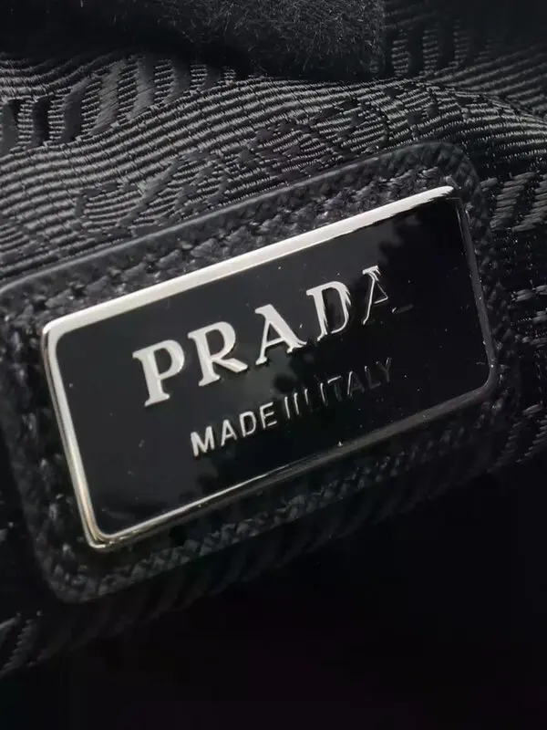 Prada Saffiano Trimmed Re-nylon Zip Top Crossbody Bag 2013-2026