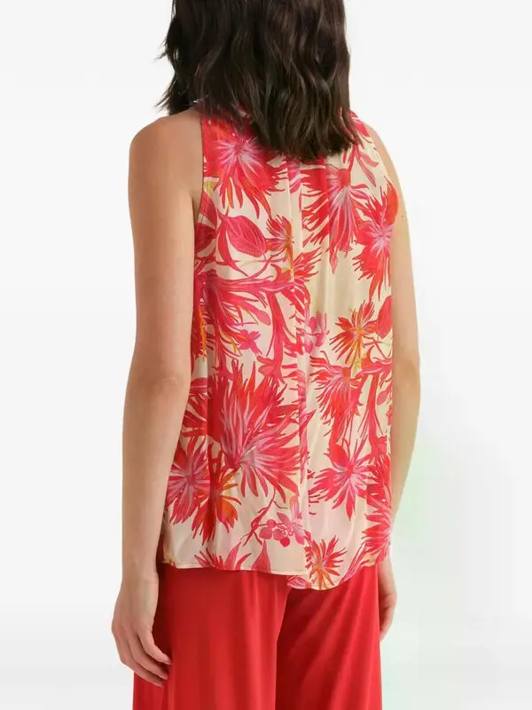 Malìparmi Sleeveless Halter Neck Botanical Print Top