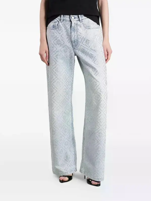 Casablanca Crystal-embellished Baggy Jeans