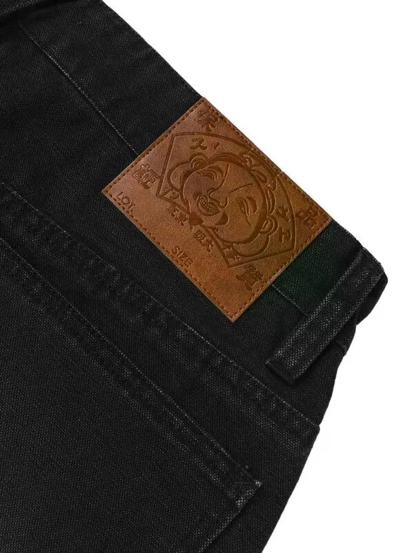 EVISU Seagull-print Paint-splatter Jeans