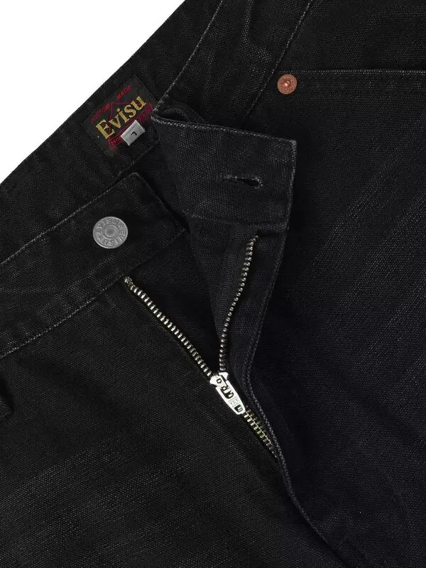 EVISU Seagull-print Paint-splatter Jeans