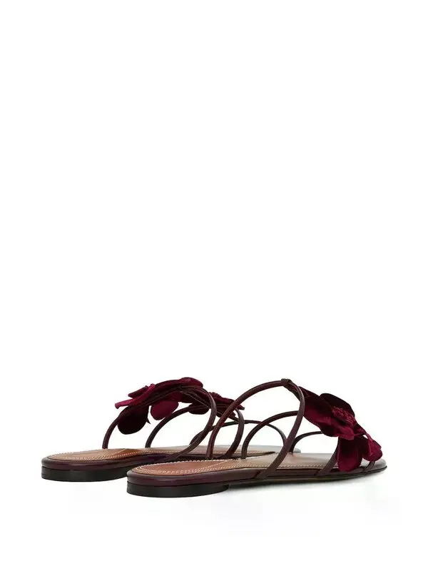 Zimmermann Orchid Floral-appliqué Sandals - Red