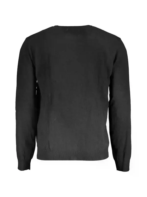 LA MARTINA Logo-embroidered Merino Wool Sweater - Black