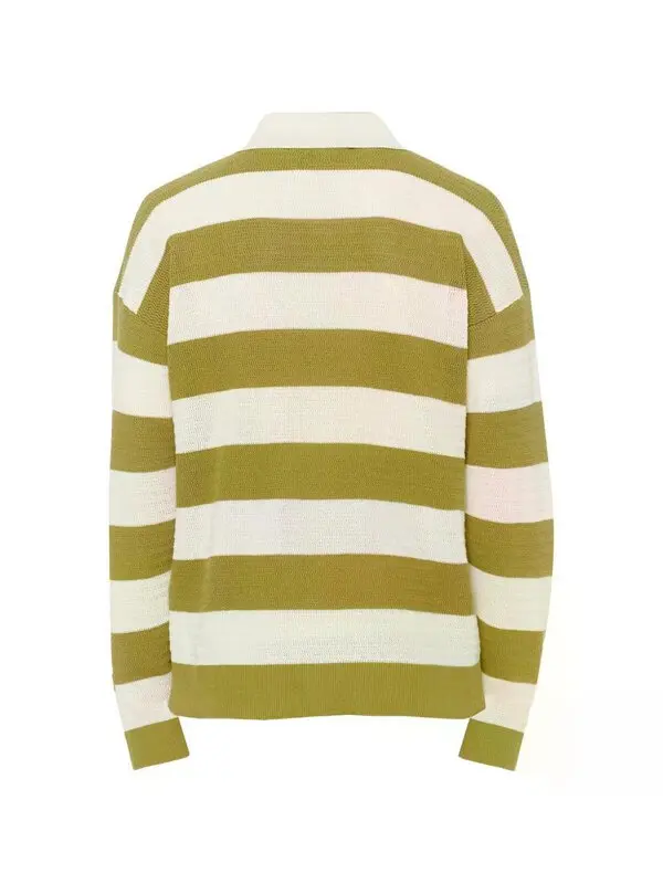 AMI Paris De Coeur Striped Cardigan