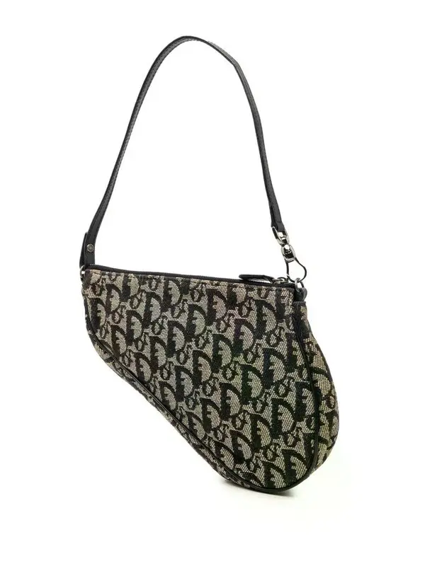 Dior 2002 Diorissimo Canvas Saddle Pochette - Black