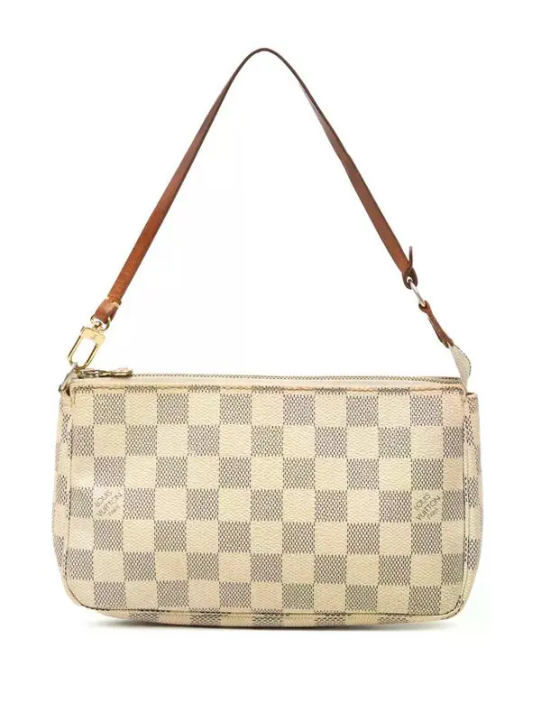LOUIS VUITTON 2007 Damier Azur Pochette Accessoires - White
