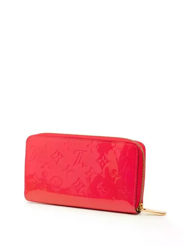 LOUIS VUITTON 2016 Monogram Vernis Zippy Wallet Long Wallets - Red