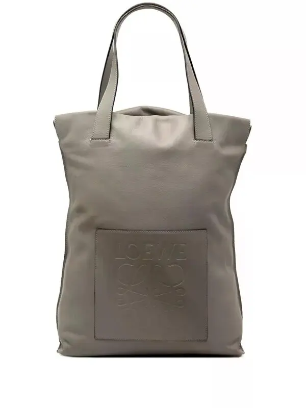 Loewe 2007 Leather Anagram Shopper Tote Bag - Grey