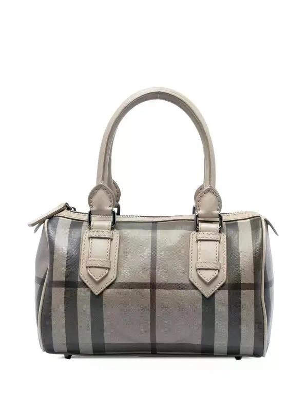 Burberry Smoke Check Coated Canvas Chester Boston Bag