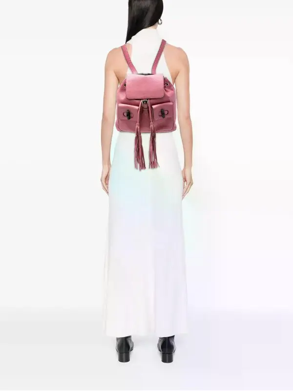Gucci Leather Bamboo Tassel Backpack