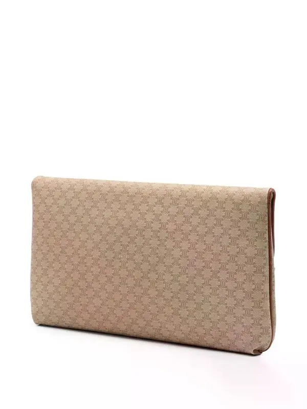 Celine 2006 Macadam Coated Canvas Clutch Bag - Neutrals