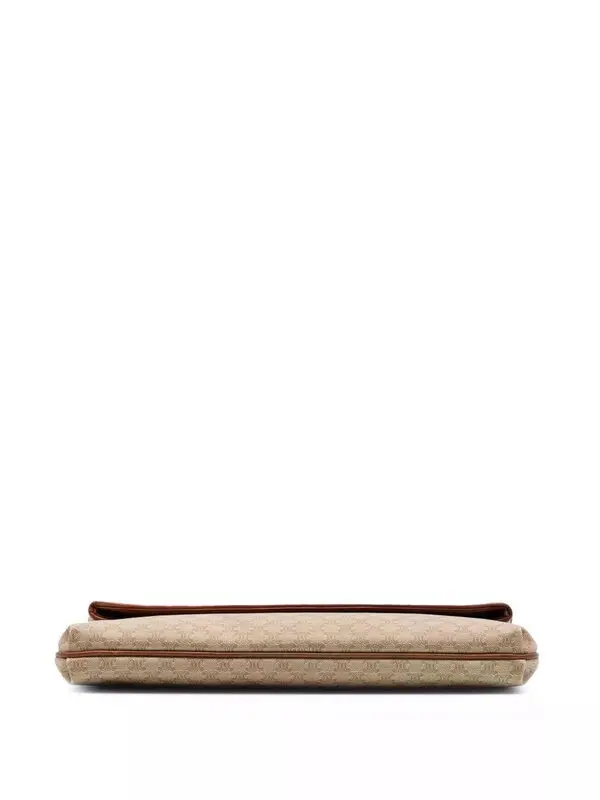 Celine 2006 Macadam Coated Canvas Clutch Bag - Neutrals