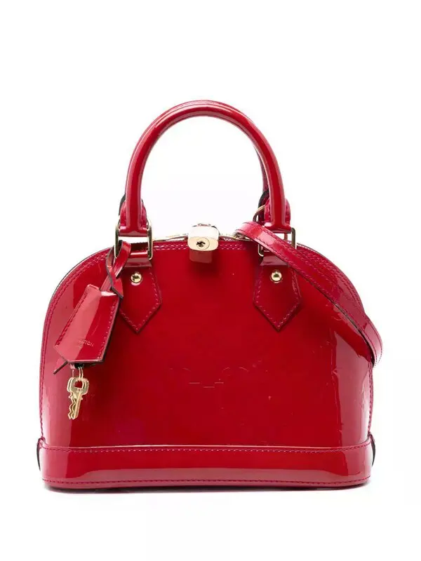LOUIS VUITTON 2013 Monogram Vernis Alma Bb Satchel - Red