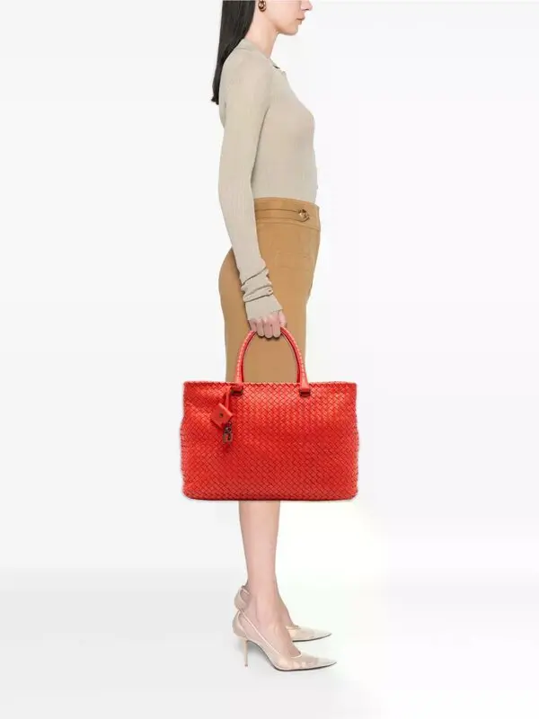 Bottega Veneta Nappa Intrecciato Brick Tote Bag - Orange