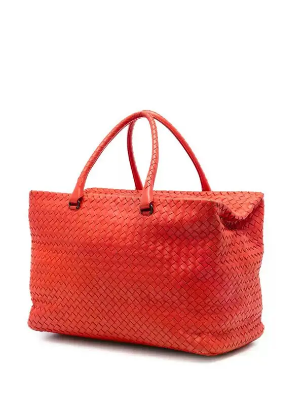 Bottega Veneta Nappa Intrecciato Brick Tote Bag - Orange