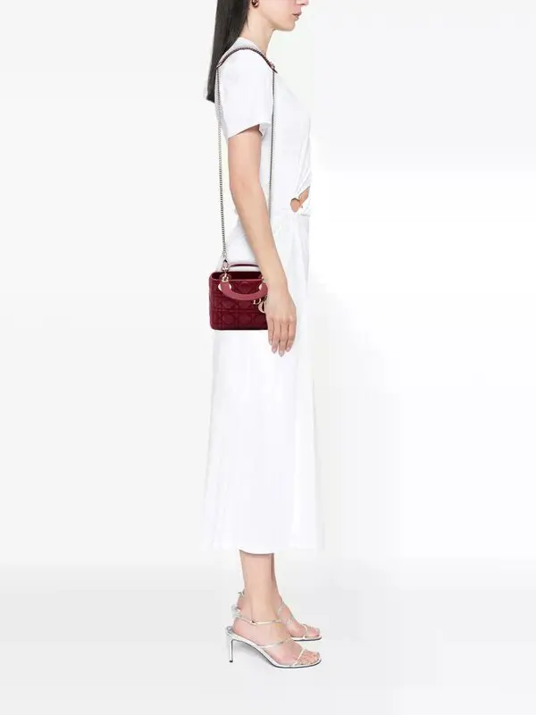 Dior Lambskin Cannage Lady Satchel - Red