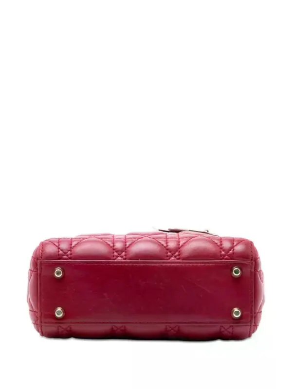 Dior Lambskin Cannage Lady Satchel - Red