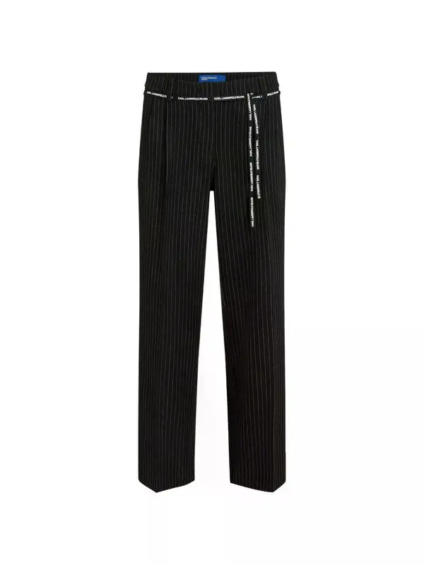 Karl Lagerfeld Pinstripe Logo Tape Trousers