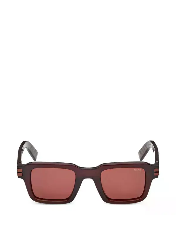Zegna Square Frame Sunglasses - Brown