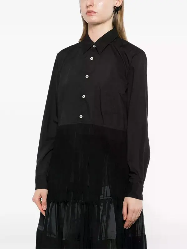Comme Des Garçons Fringe-trimmed Tiered Shirt