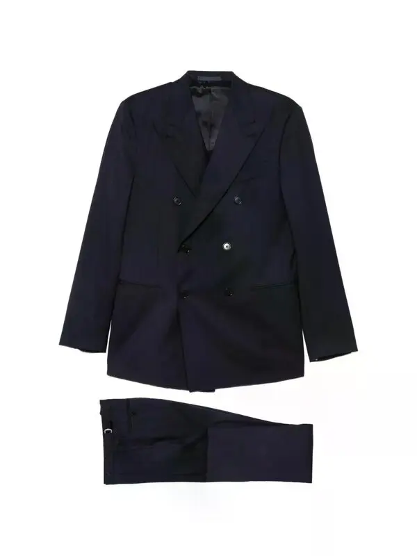 Caruso Double-breasted Suit - Blue