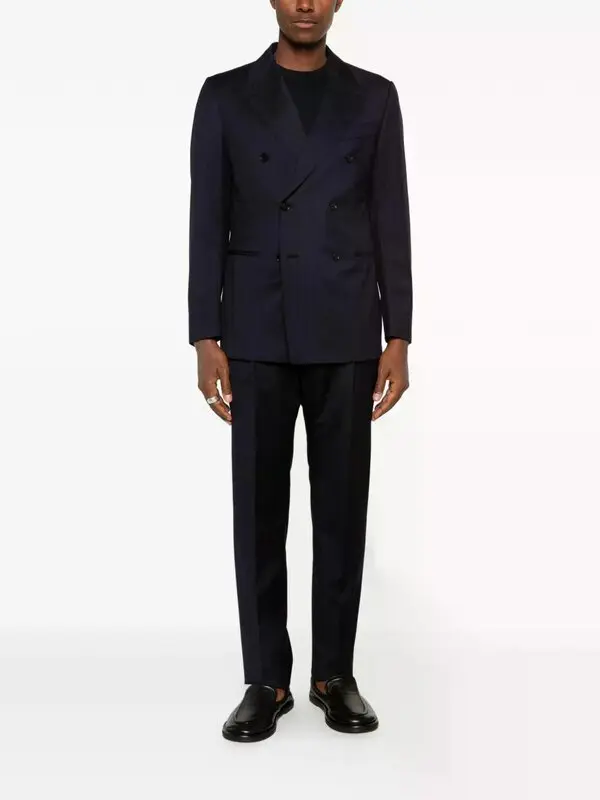 Caruso Double-breasted Suit - Blue