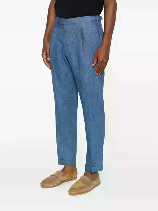 BRIGLIA 1949 Pleated Slub-texture Trousers