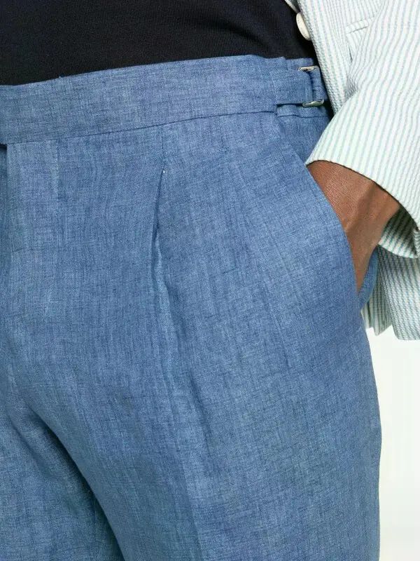 BRIGLIA 1949 Pleated Slub-texture Trousers
