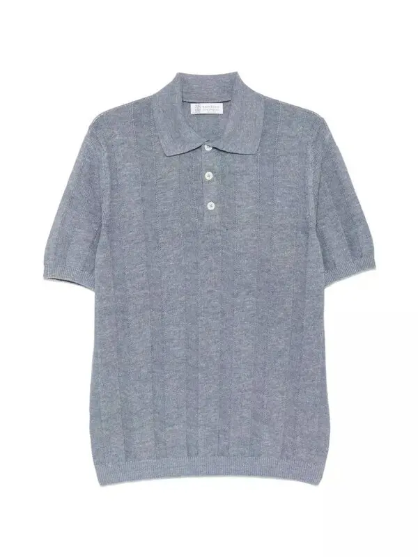 Brunello Cucinelli Stripe-knit Polo Shirt