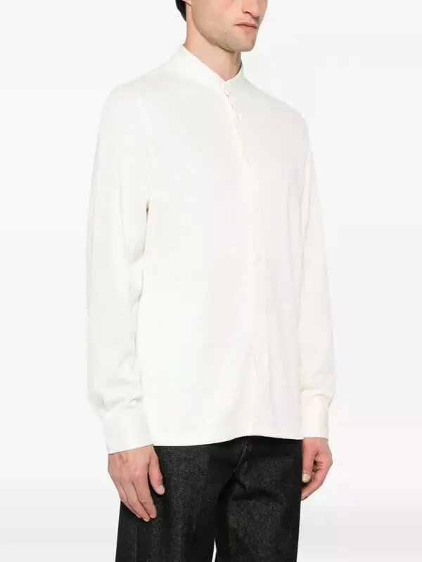 Brunello Cucinelli Band-collar Long-sleeve Shirt