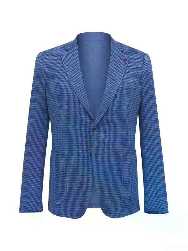 Isaia Houndstooth-pattern Single-breasted Blazer