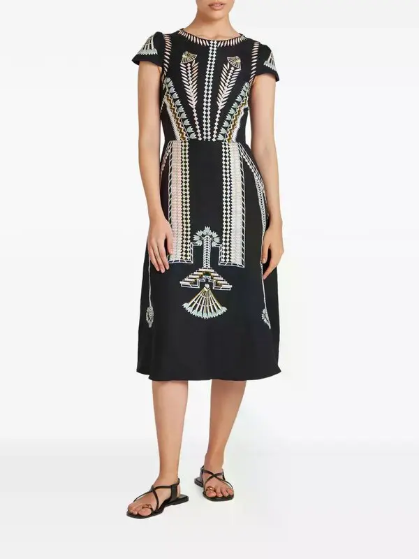 TEMPERLEY LONDON Avalon Embroidered Linen Dress