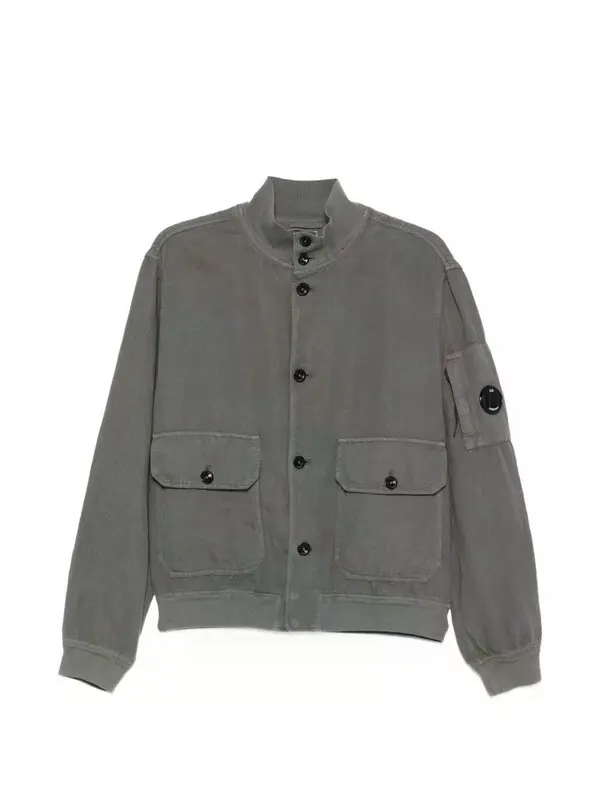 C.P. COMPANY Broken Twill Lens Bomber Jacket - Grey