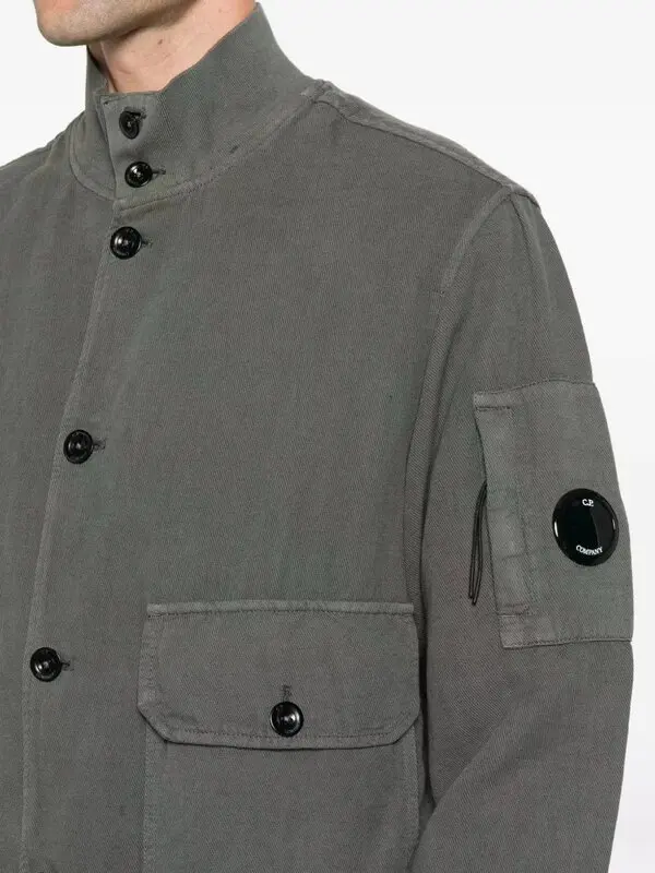 C.P. COMPANY Broken Twill Lens Bomber Jacket - Grey