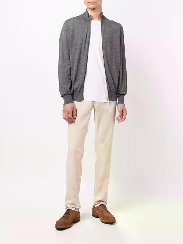 Brunello Cucinelli Zipped Knit Cardigan - Grey