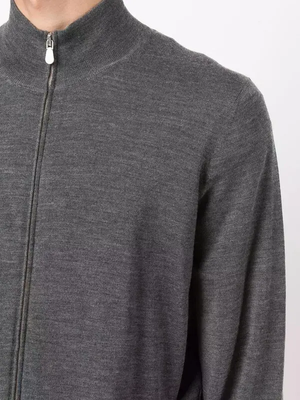 Brunello Cucinelli Zipped Knit Cardigan - Grey