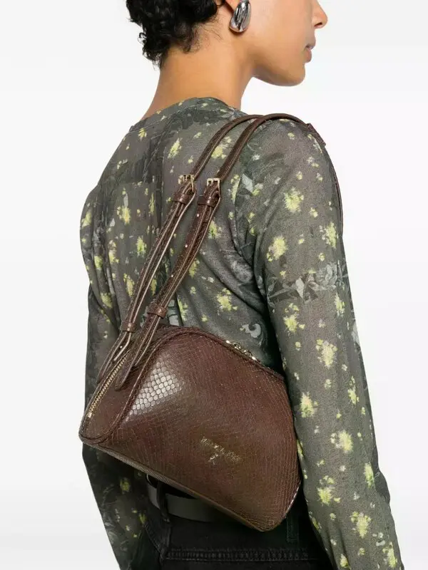 Patrizia Pepe Snakeskin-effect Leather Makeup Bag