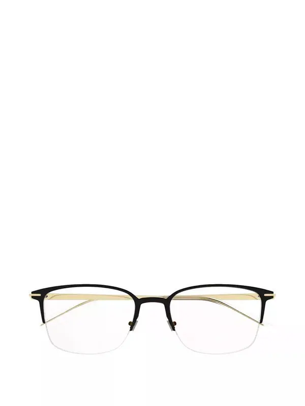 Montblanc Rectangle Half-rim Eyeglasses - Black