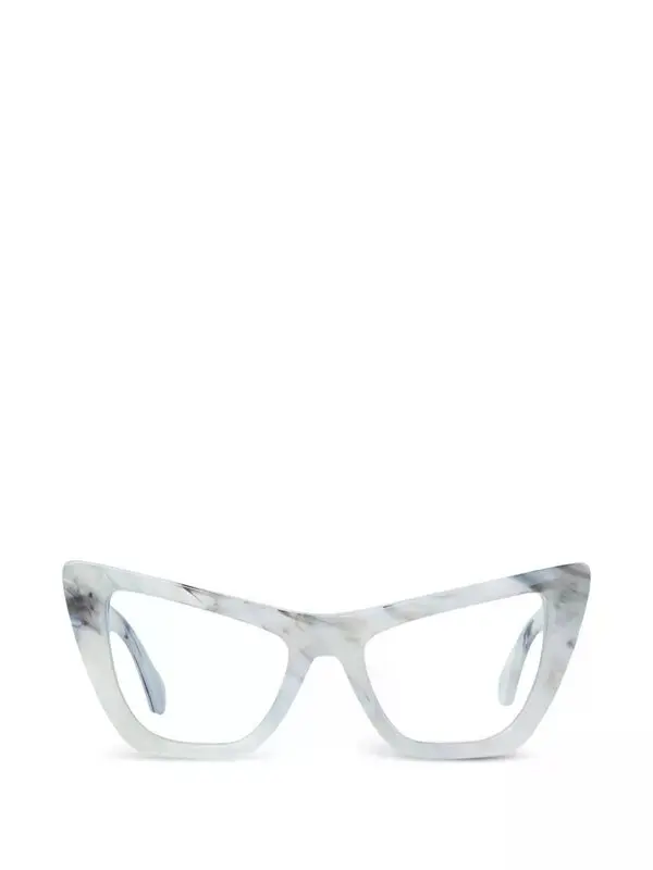 Off-White Marble-effect Cat-eye Glasses - Grey