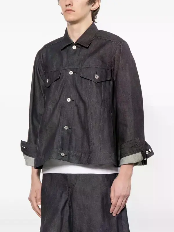 Comme Des Garçons Long-sleeve Denim Jacket - Blue