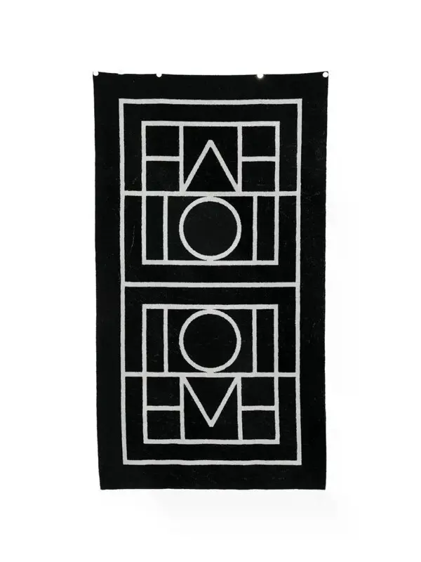 TOTEME Geometric-pattern Beach Towel - Black