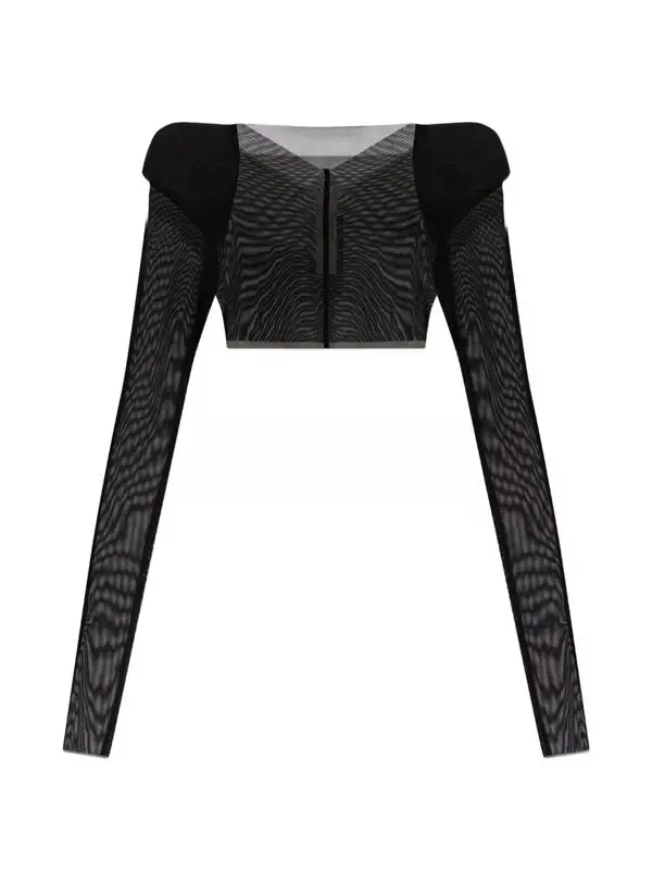 Rick Owens Padded-shoulder Crop Top - Black