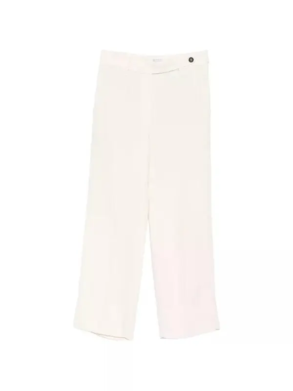 Brunello Cucinelli Pressed-crease Wide-leg Trousers - Neutrals