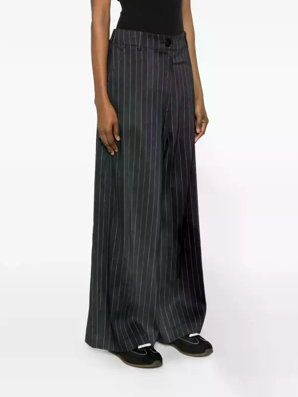 Soh Pinstripe Pattern Wide Leg Pants