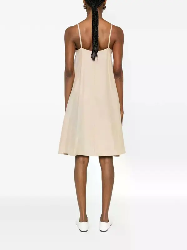 A TENTATIVE ATELIER Satin-finish V-neck Midi Dress